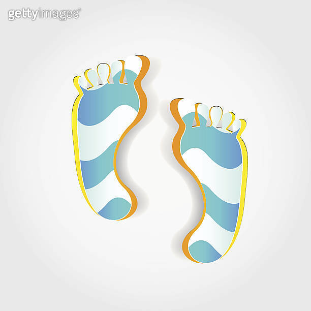 Two Paper Footprint isolated on white - vector (453150481) - 게티이미지뱅크