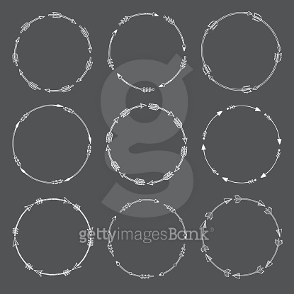 Set of arrow borders, tribal frames (469163434) 일러스트, 무료 일러스트 - 게티이미지뱅크
