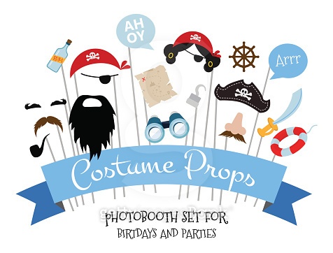 Pirate photo booth props and scrapbooking vector set (513304938) 일러스트 ...