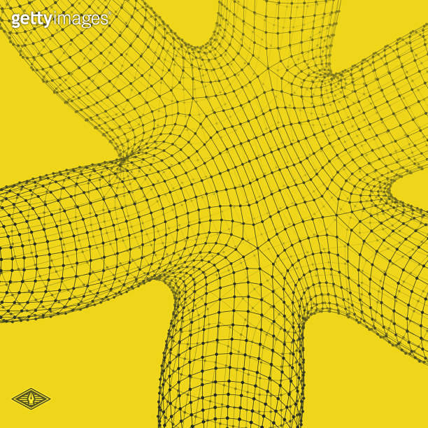 3d Connection Structure Futuristic Technology Style Abstract Design Lattice Geometric Element