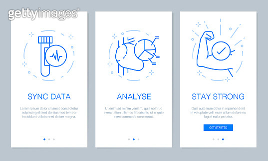 Health And Medical Concept Onboarding App Screens Modern And Simplified Vector Illustration