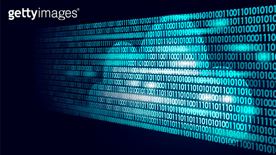 Cloud computing online storage binary code numbers. Big data information future modern internet ...