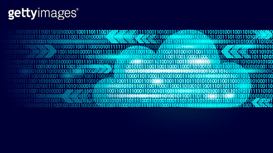 Cloud computing online storage binary code numbers. Big data information future modern internet ...