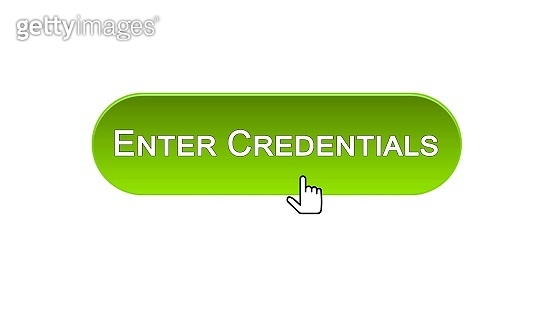 Enter credentials web interface button clicked with mouse, green color ... Enter credentials web interface button clicked with mouse, green color ...