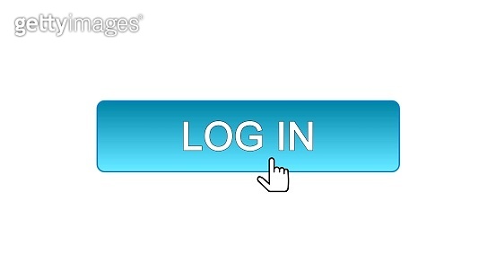 Log In Web Interface Button Clicked With Mouse Cursor Blue Color Application 948033338 게티이미지뱅크