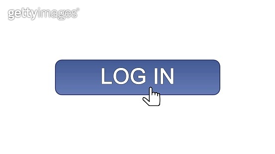 Log In Web Interface Button Clicked With Mouse Cursor Violet Color