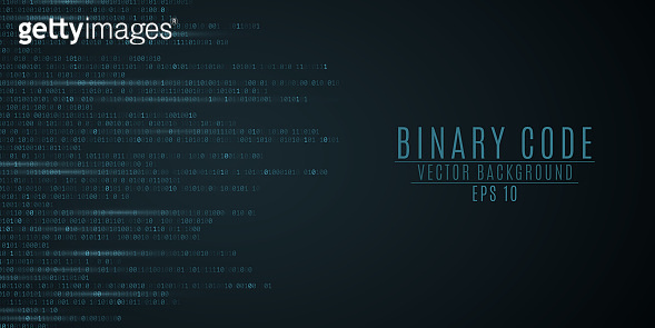 Binary code background. Blue glow. Motion blur. High technologies, programming, sci-fi. Vector ...