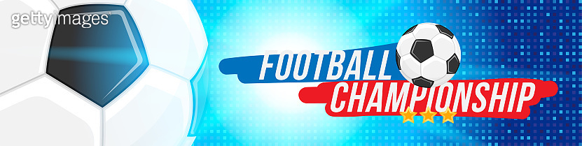 Football championship. Banner template horizontal format with a ...