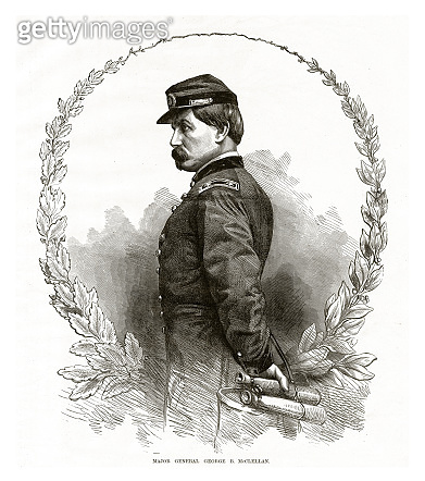 Major General George B. McClellan Civil War Engraving (912263210) - 게티이미지뱅크