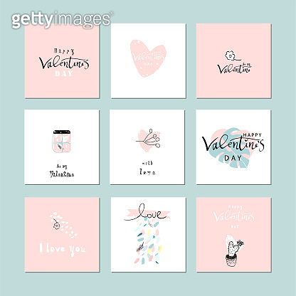 Lovely Abstract Hand Drawn Greeting Cards with traditional symbols of ...