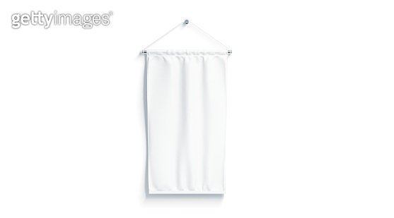 Blank White Rectangle Pennant Mock Up Isolated 996487506 게티이미지뱅크