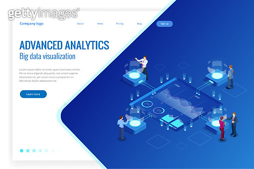 Isometric Big Data Network Visualization Advanced Analytics