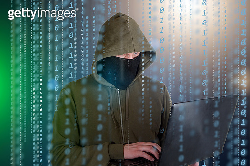 Hackers Programmer Look On Screen And Writes The Program Code Hack