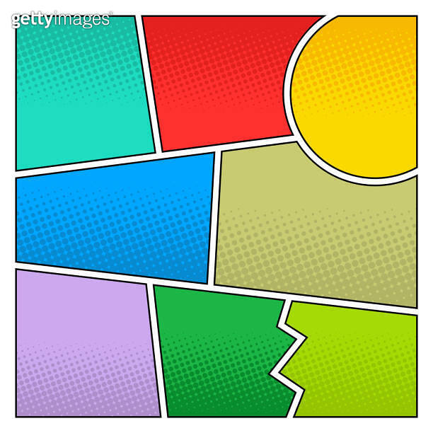 Comic book page colorful abstract template stock illustration ...