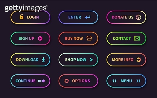 Gradient Action Buttons Flat Web Submit Form Modern Transition Sign Game Navigation Ui Design