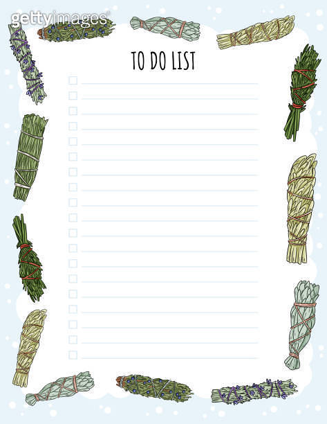 Cozy boho weekly planner and to do list with smudge sticks ornament ...