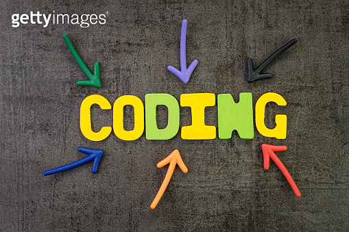 Coding for software development or programming concept, multi color ...