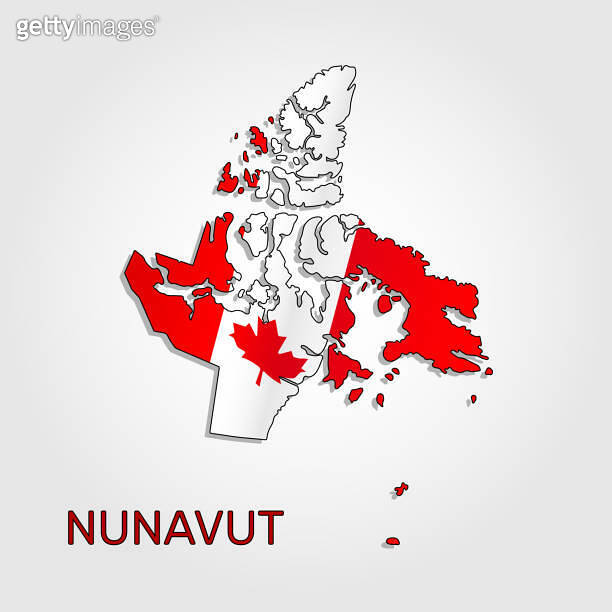 Map of Nunavut combined with Canada flag. (1177620995) 일러스트, 무료 일러스트 ...