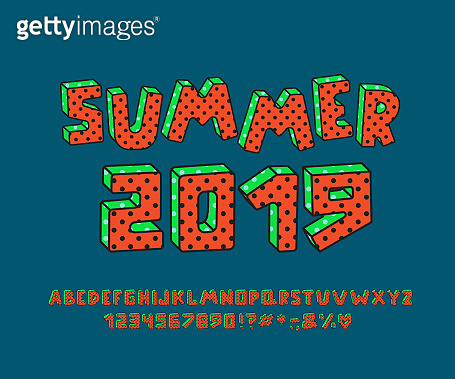 Bright retro Alphabet with Polka dot pattern. Vector Letters, numbers ...