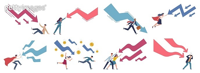 Finance Decrease And Crisis Graph Falling Down Business Chart Panic 8355