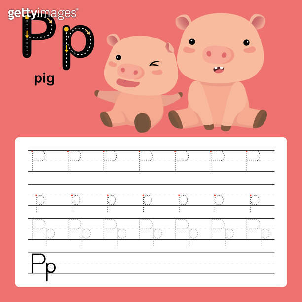 P, pig, Alphabet tracing worksheet for preschool and kindergarten to ...