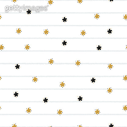 Doodle Cute Star Seamless Pattern. Starry Sky Background. Festive Stars ...