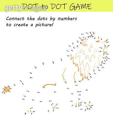 Connect the dots by numbers to reveal a lion in this dot-to-dot ...