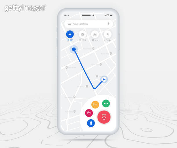 Map Gps Navigation App Ux Ui Concept Mobile Map Application Smartphone App Search Map