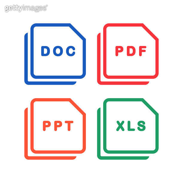 File Type Format And Extension Of Documents Pdf Doc Ppt And Xls 1345304785 게티이미지뱅크