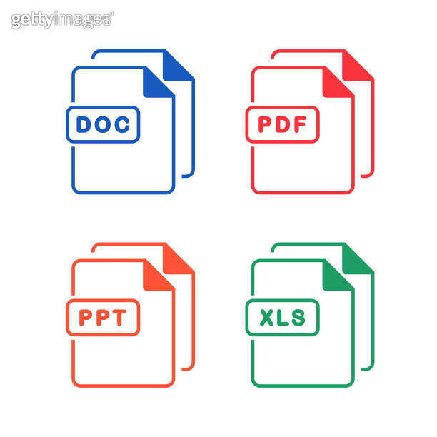 File Type Format And Extension Of Documents Pdf Doc Ppt And Xls 1345303380 게티이미지뱅크