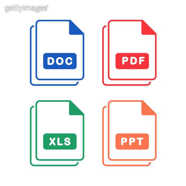 File Type Format And Extension Of Documents Pdf Doc Ppt And Xls 1345303440 게티이미지뱅크