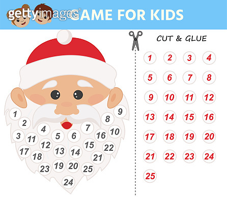 Education math game for children. Christmas Advent Calendar with Santa ...