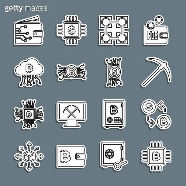 Set line CPU mining farm, Cryptocurrency exchange, Pickaxe, Blockchain technology, bitcoin ...