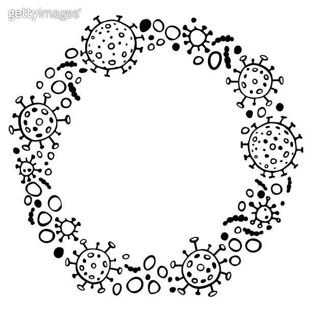 Background, frame, border from molecules, cells of virus, bacteria ...