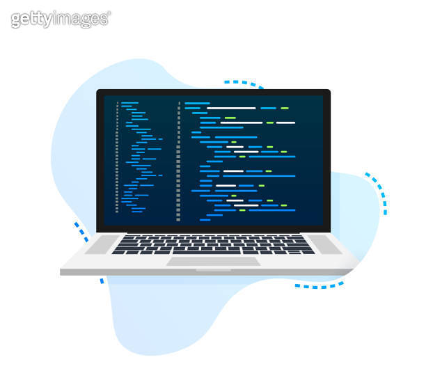 Vector Laptop Coding Pattern Web Developer Design Programming Laptop Screen Code Vector 3374