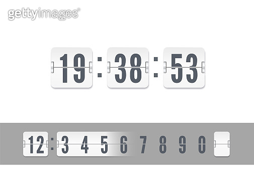 Vector Vintage Flip Clock Time Counter Analog Airport Board Countdown