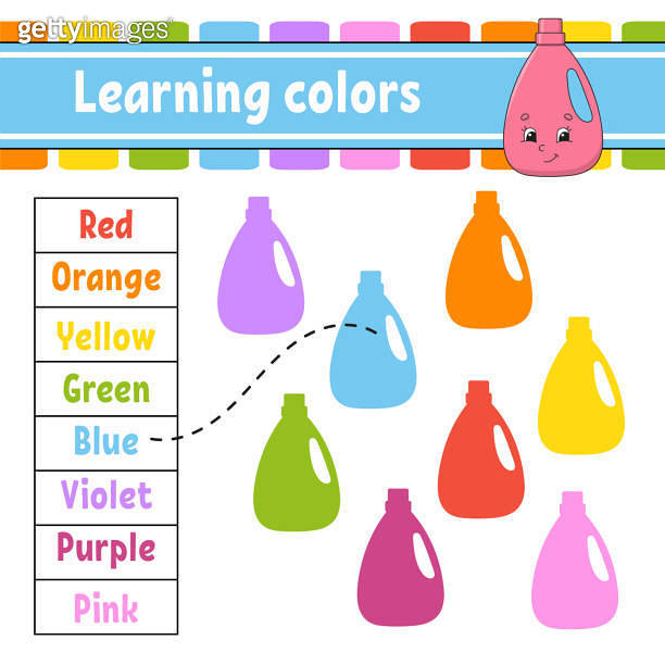 Learning colors. Logic puzzle for kids. Education developing worksheet ...