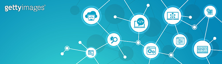 software engineering or programming vector illustration. Blue concept related to html coding ...