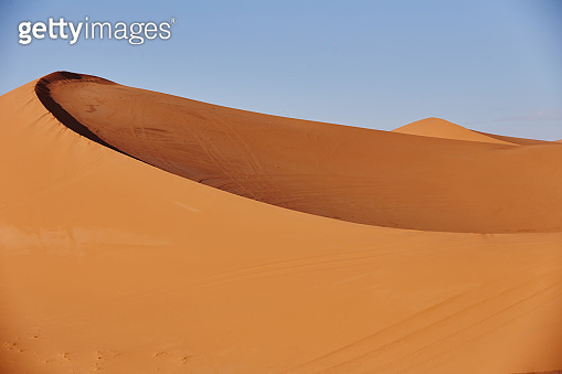 Endless Sands of the Sahara desert. Beautiful sunset over sand dunes of ...