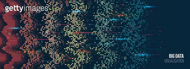 Machine learning algorithm. Waves array visual concept. Big data ...