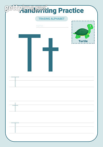 Alphabet tracing practice Letter T. Tracing practice worksheet ...