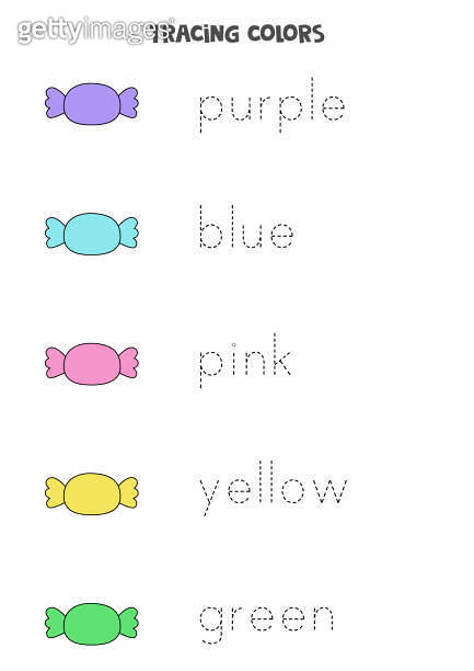 Trace the names of colors. Handwriting practice for preschool kids ...