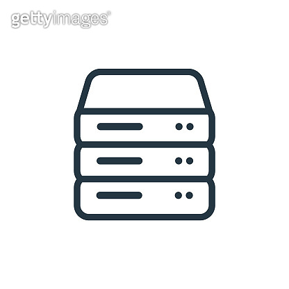 Storage outline vector icon. Thin line black storage icon, flat vector simple element ...