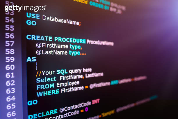 Sql Structured Query Language Code On Computer Monitor Example Of 8537
