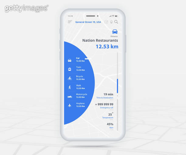 Map Gps Navigation App Ux Ui Concept Mobile Map Application Smartphone App Search Map