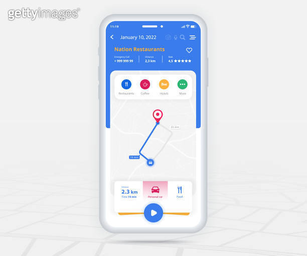 Map Gps Navigation App Ux Ui Concept Mobile Map Application Smartphone App Search Map