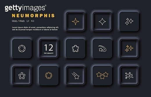 Stars set icon. Review, feedback, rating, flicker star, starry sky, comet, shooting star with ...