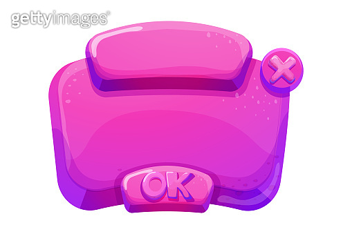 Jelly Fantasy Interface Template Game Menu In Cartoon Style Isolated On White Background Ui