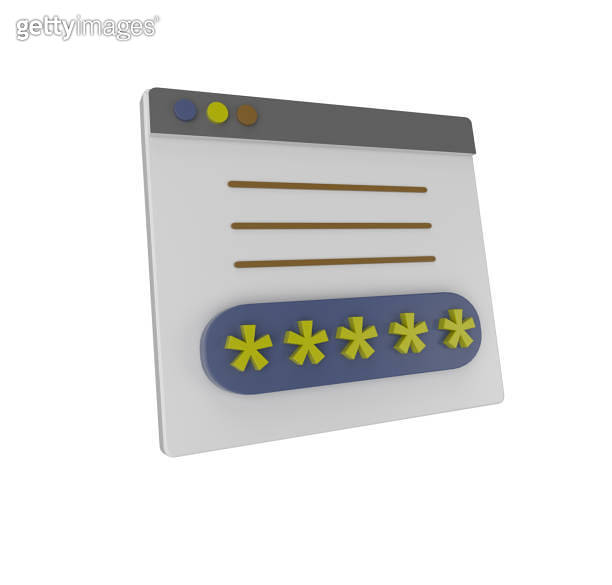 Minimal 3d Illustration Login With Password Icon Authentication