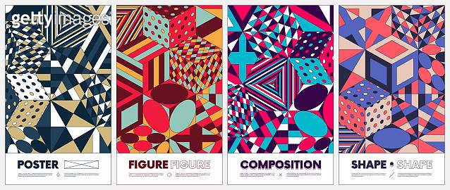 Abstract color poster in trendy flat style, new modernism aesthetics ...